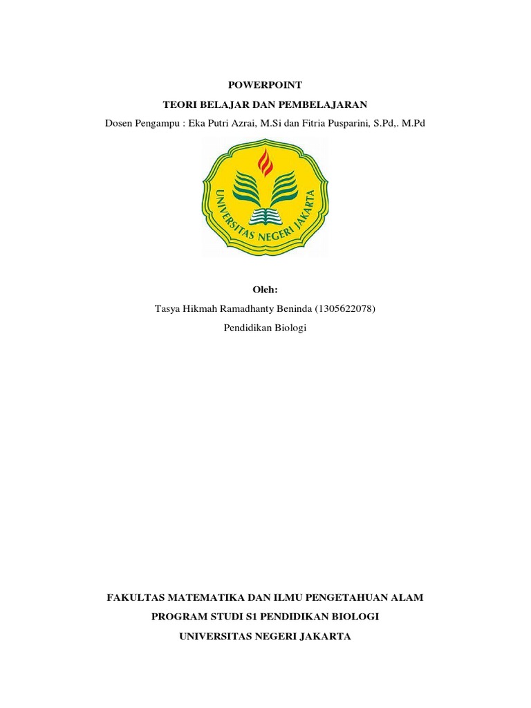 Teori Belajar dan Pembelajaran: Sebuah Tinjauan Komprehensif | PDF