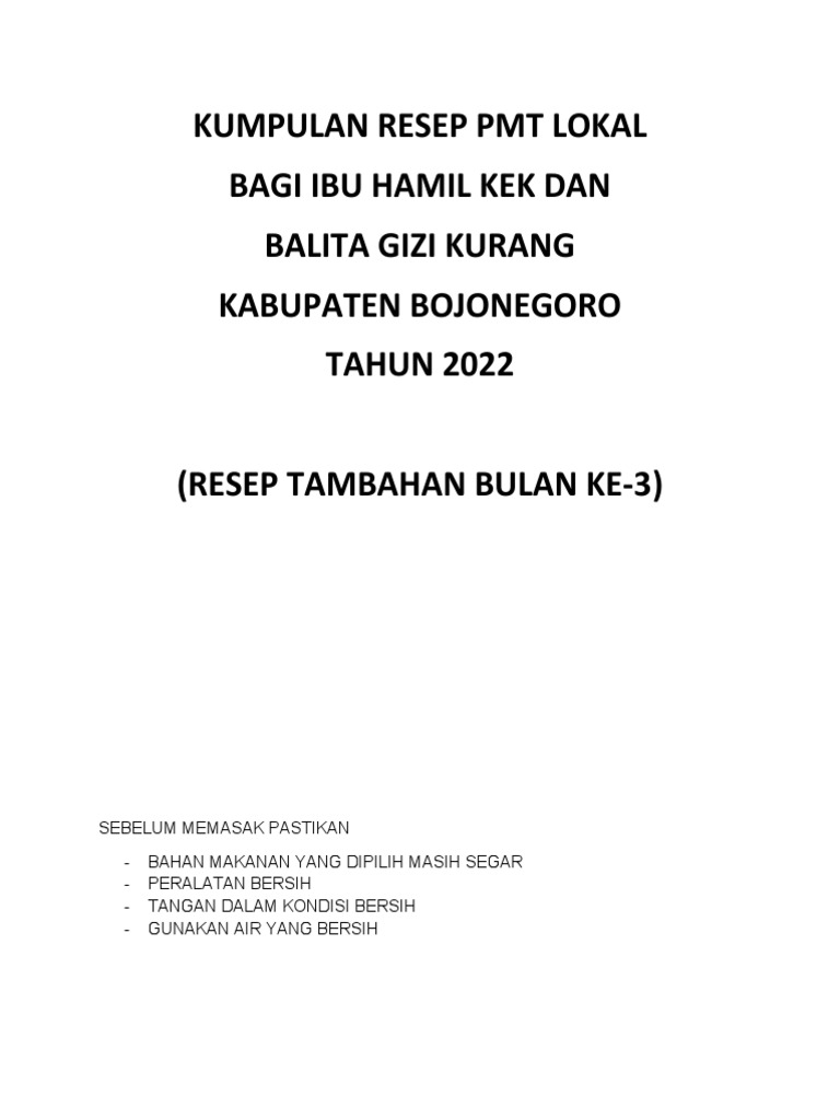 Resep PMT Lokal Siklus Ke 3 | PDF