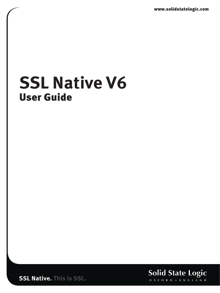 SSL Native V6 User Guide 2.1.5 | PDF | Equalization (Audio) | Installation (Computer Programs)