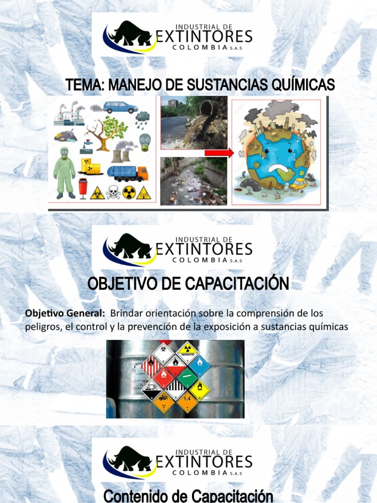 Capacitación sobre el manejo seguro de sustancias químicas | PDF | Naturaleza | Ciencias fisicas
