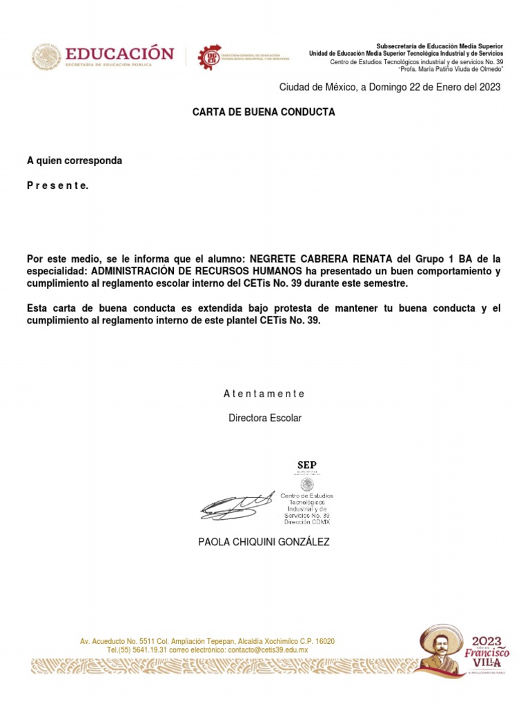Carta Conducta PDF | PDF
