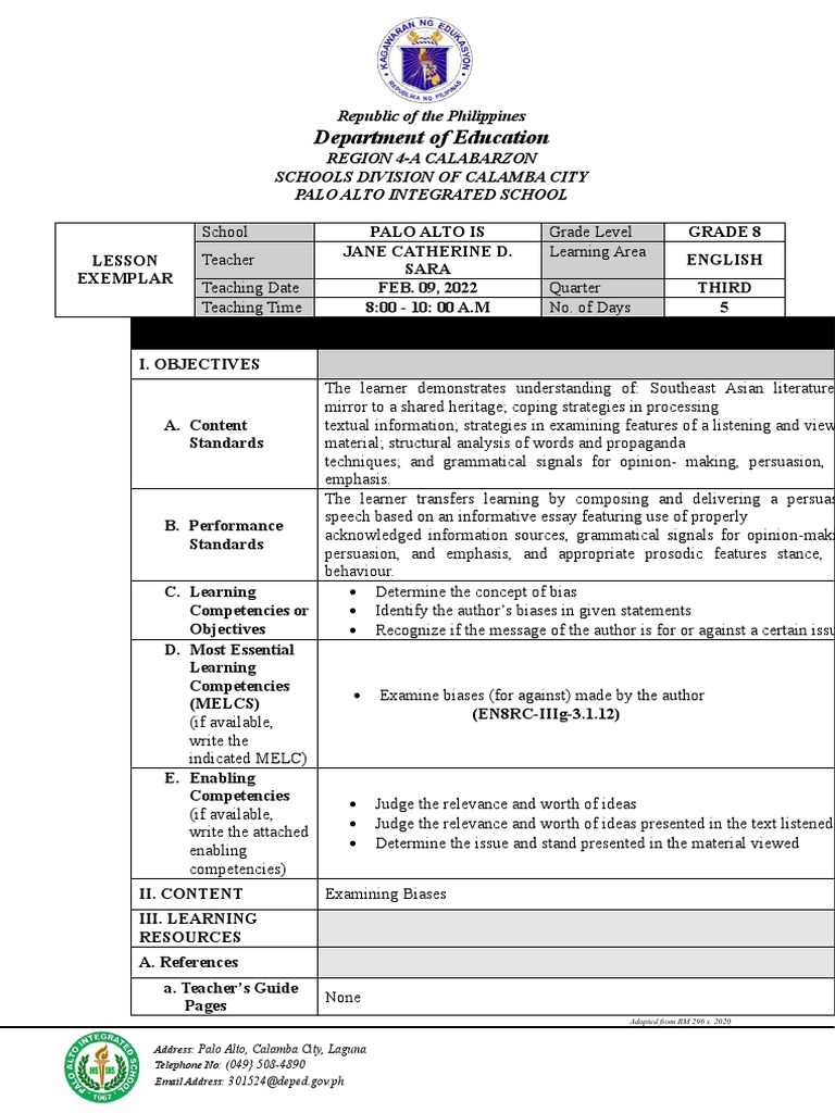 Examining Biases-Q3 | PDF | Bias | Learning
