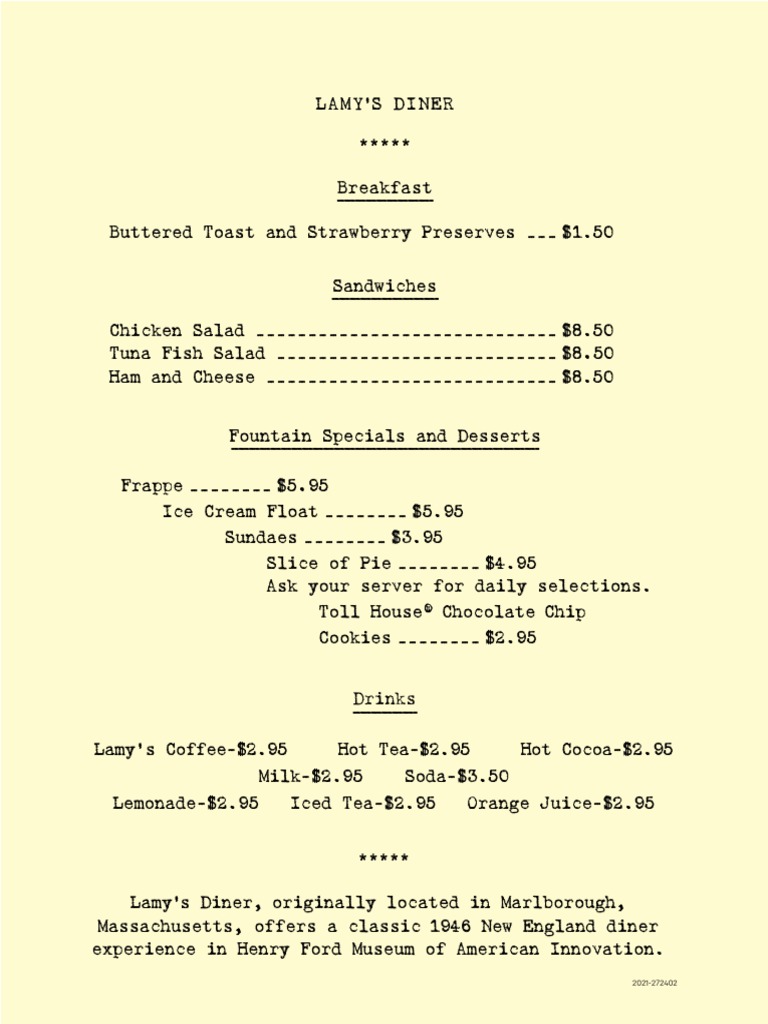 Lamys Limited Menu | PDF