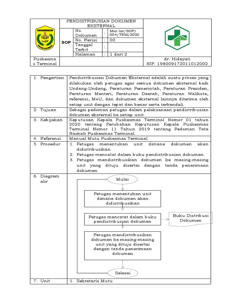 Prosedur Pendistribusian Dokumen Eksternal | PDF