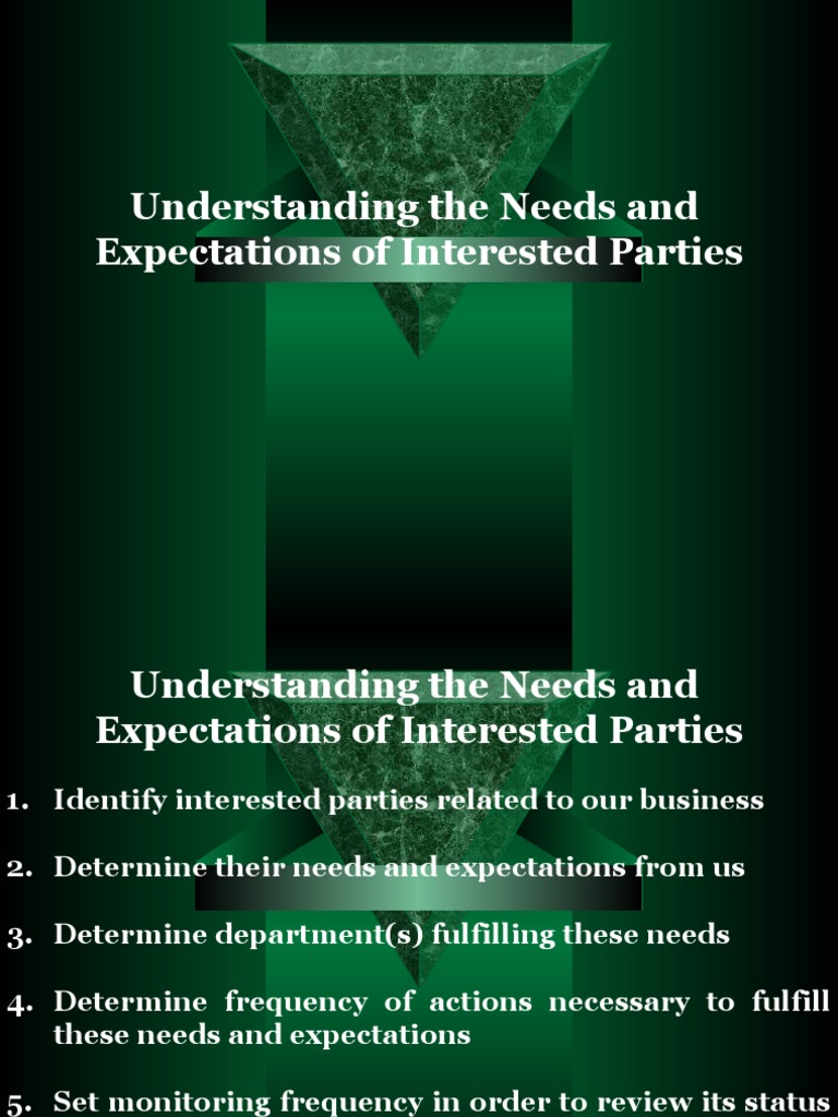 Needs of Interested Parties Overview | PDF | Insurance | Employment