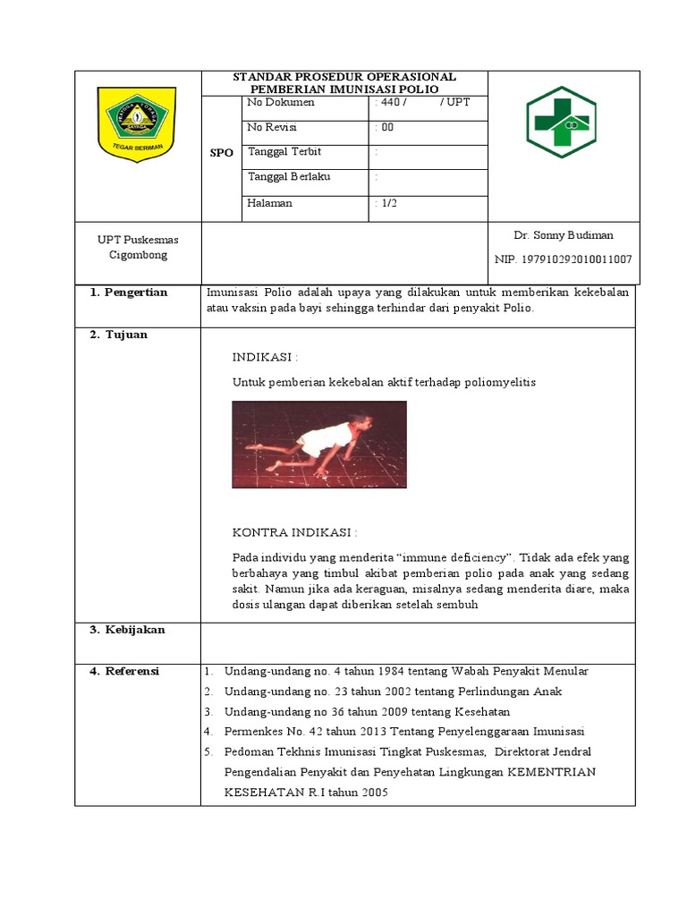 2 SPO Imunisasi Polio | PDF