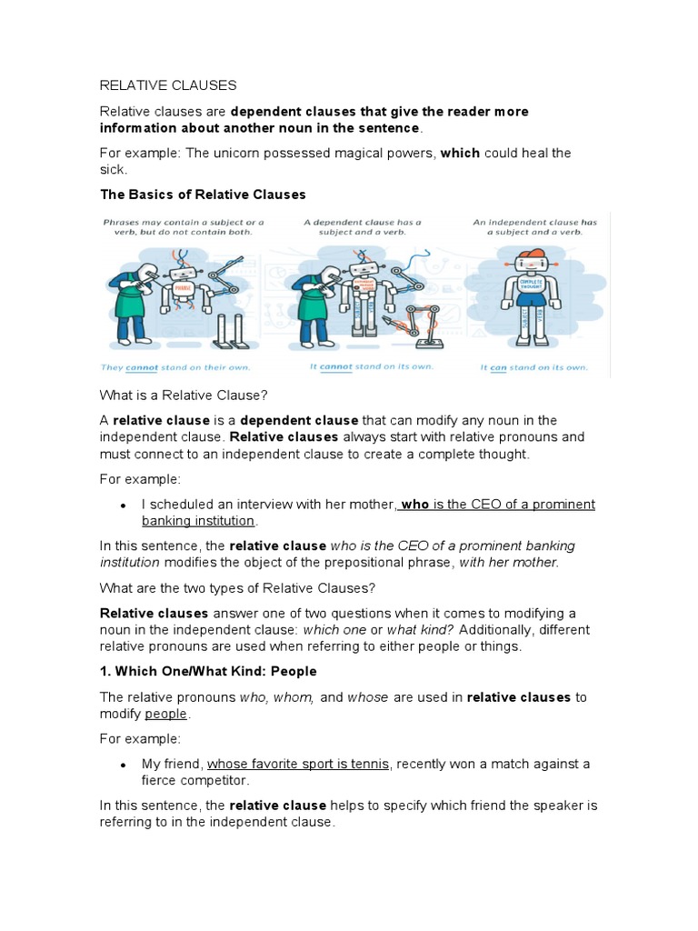 Relative Clauses | PDF | Clause | Pronoun