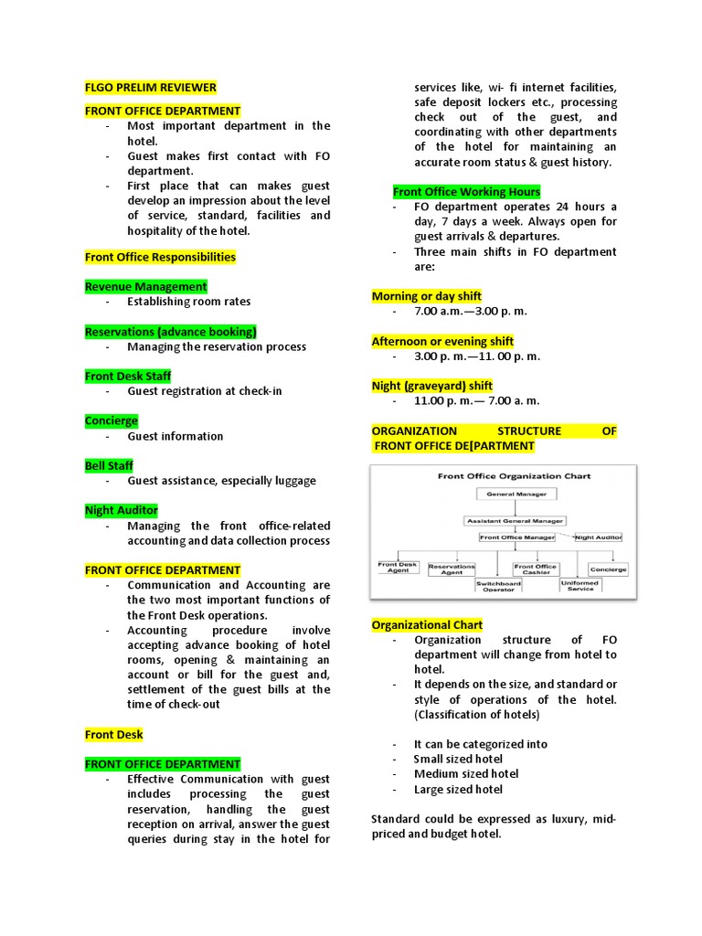 Flgo - Prelim - Reviewer (Part 1) | Download Free PDF | Housekeeping ...