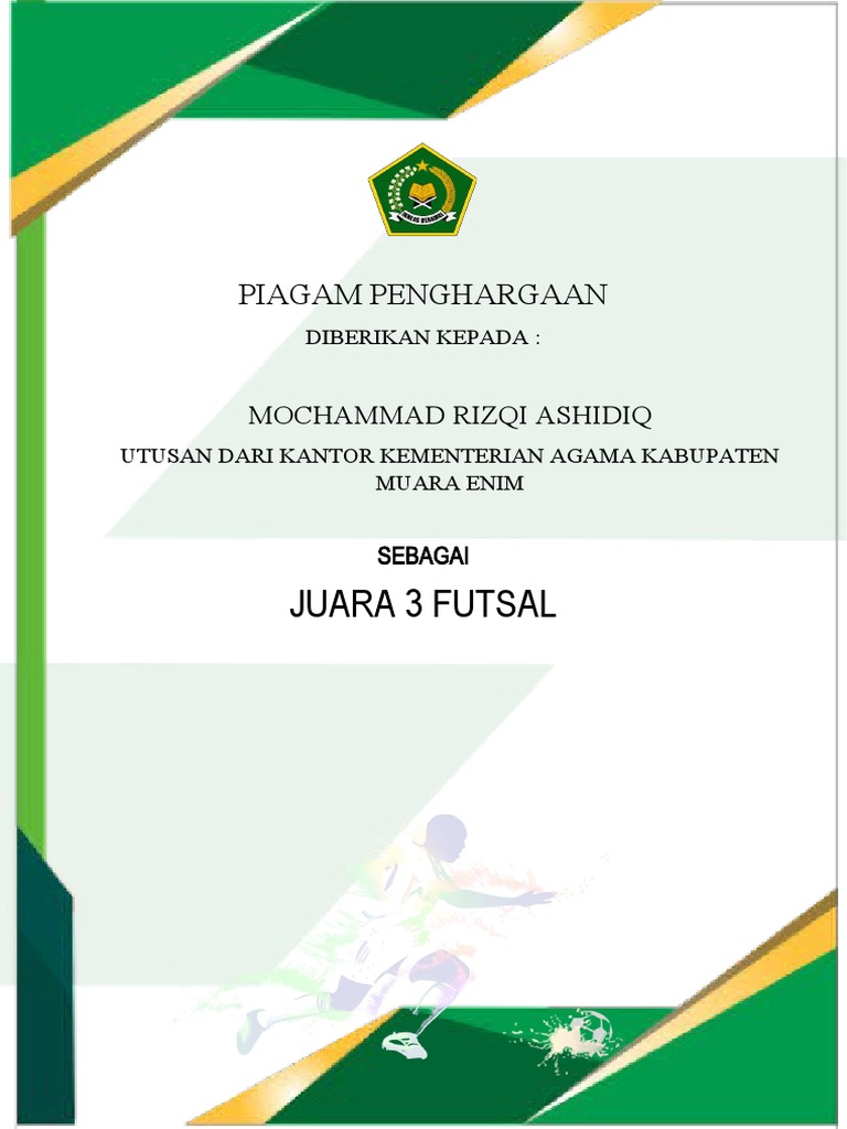 Piagam Penghargaan Futsal | PDF