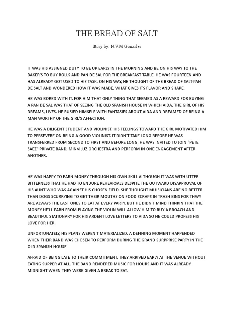 The Bread of Salt Story | PDF