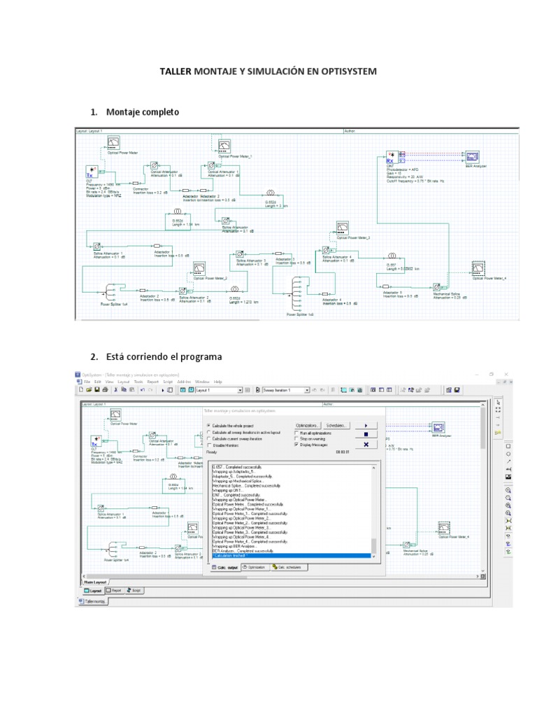 Taller Montaje y Simulación en Optisystem | PDF
