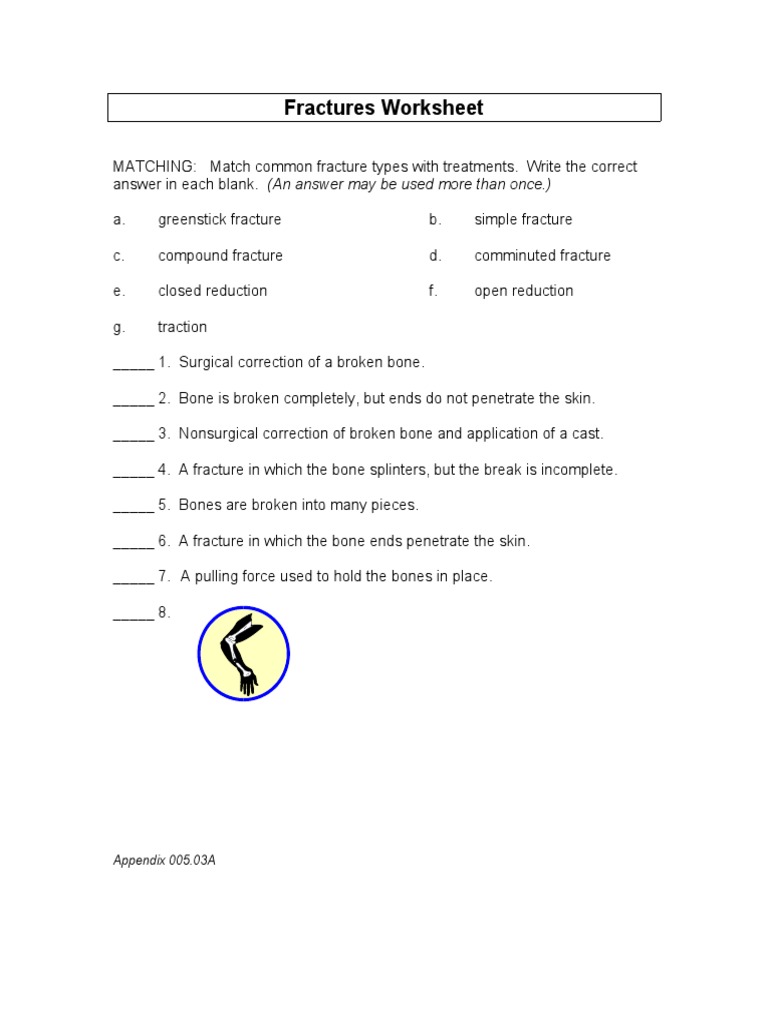 Fractures Worksheet | PDF