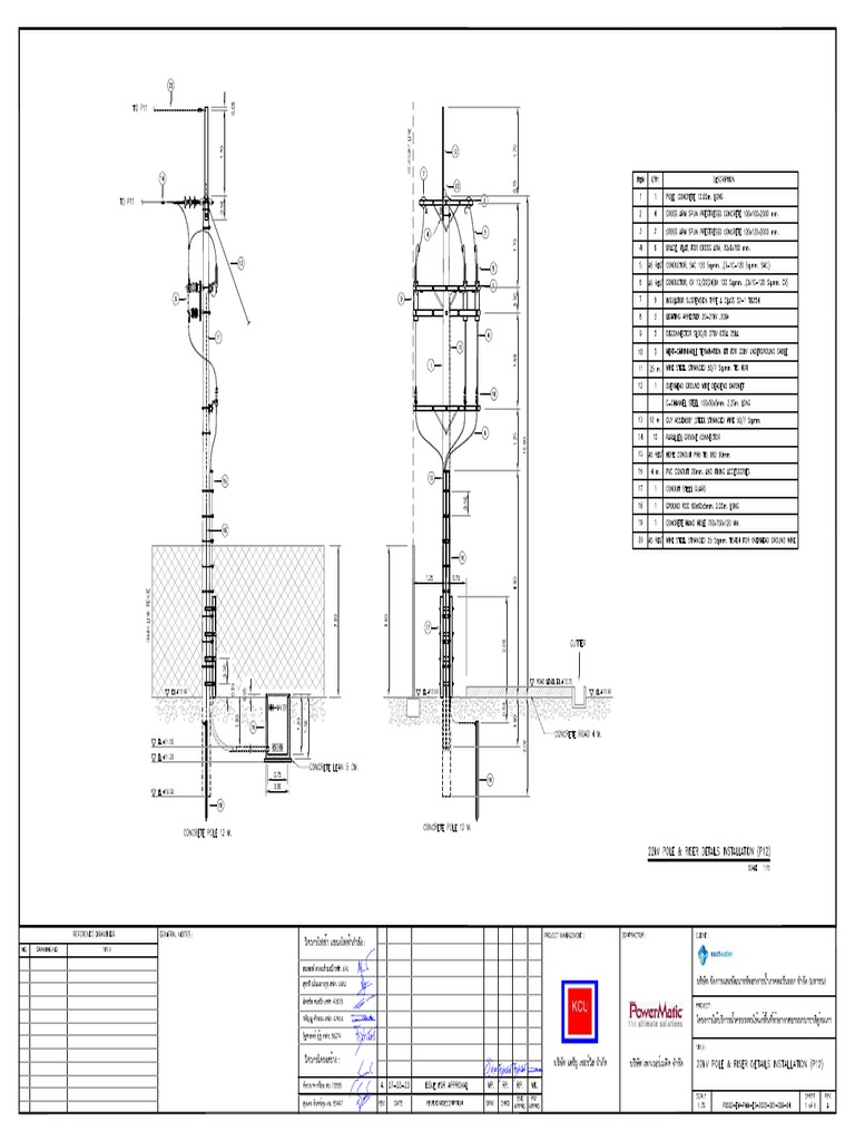 DRAWING 22kV RISER POLE DETAILS INSTALLATION.pdf | PDF