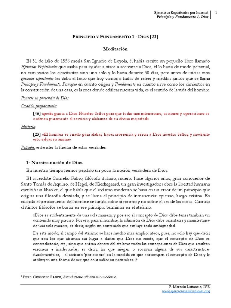2023 - Lattanzio - Principio y Fundamento 1 Dios | PDF | Dios | Ateísmo