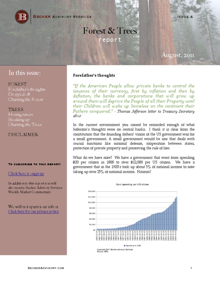 August 2011 Forest & Trees Report | PDF | Retirement | Interest Rates