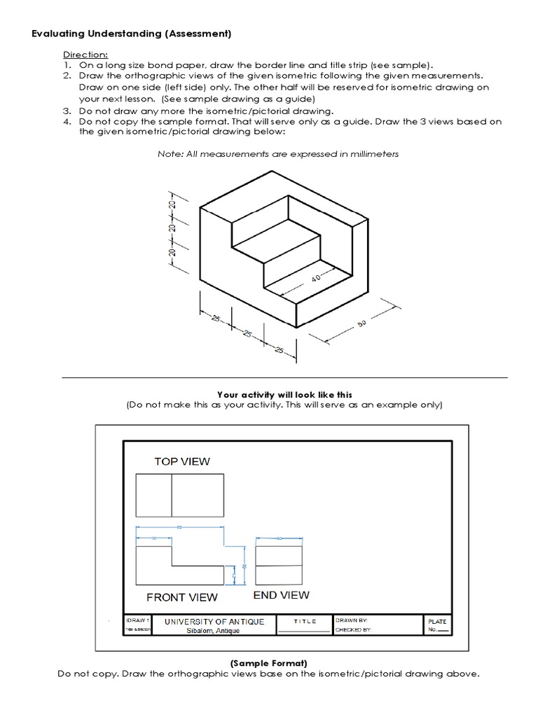 Orthographic Drawing Evaluation Guide | PDF