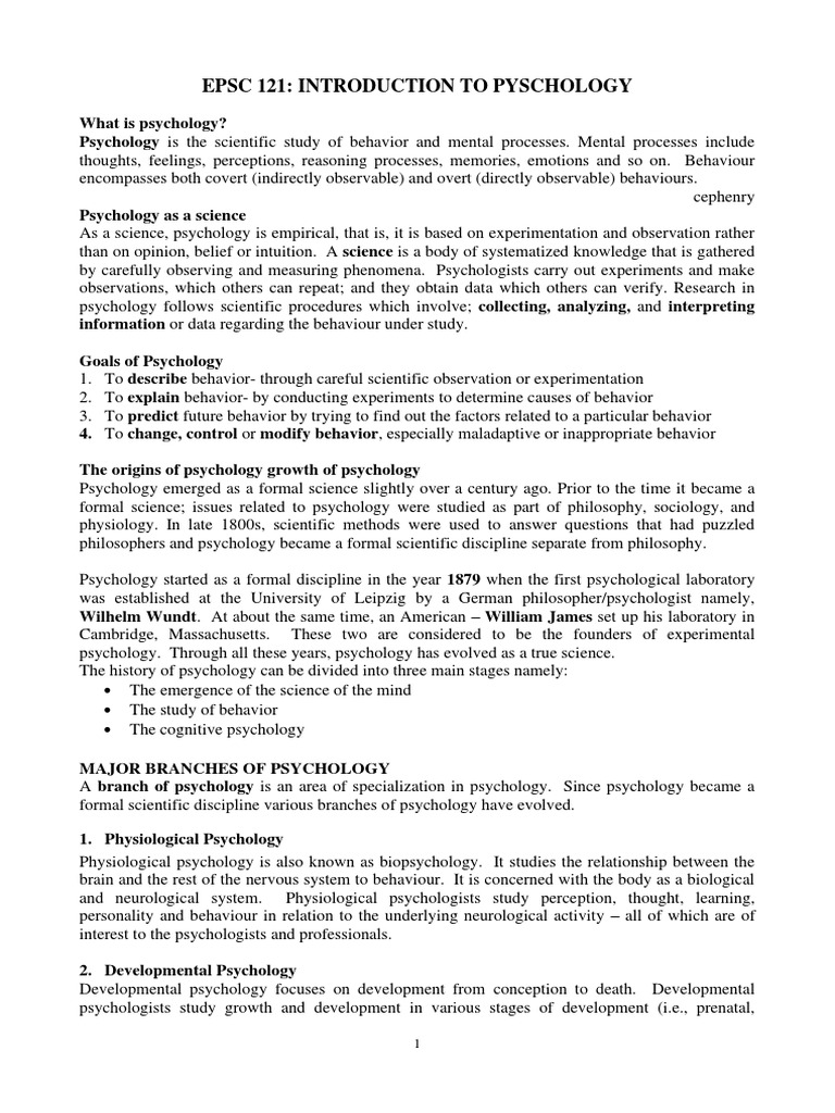 Epsc 121 Notes Revised 1 Pdf Neuron Nervous System
