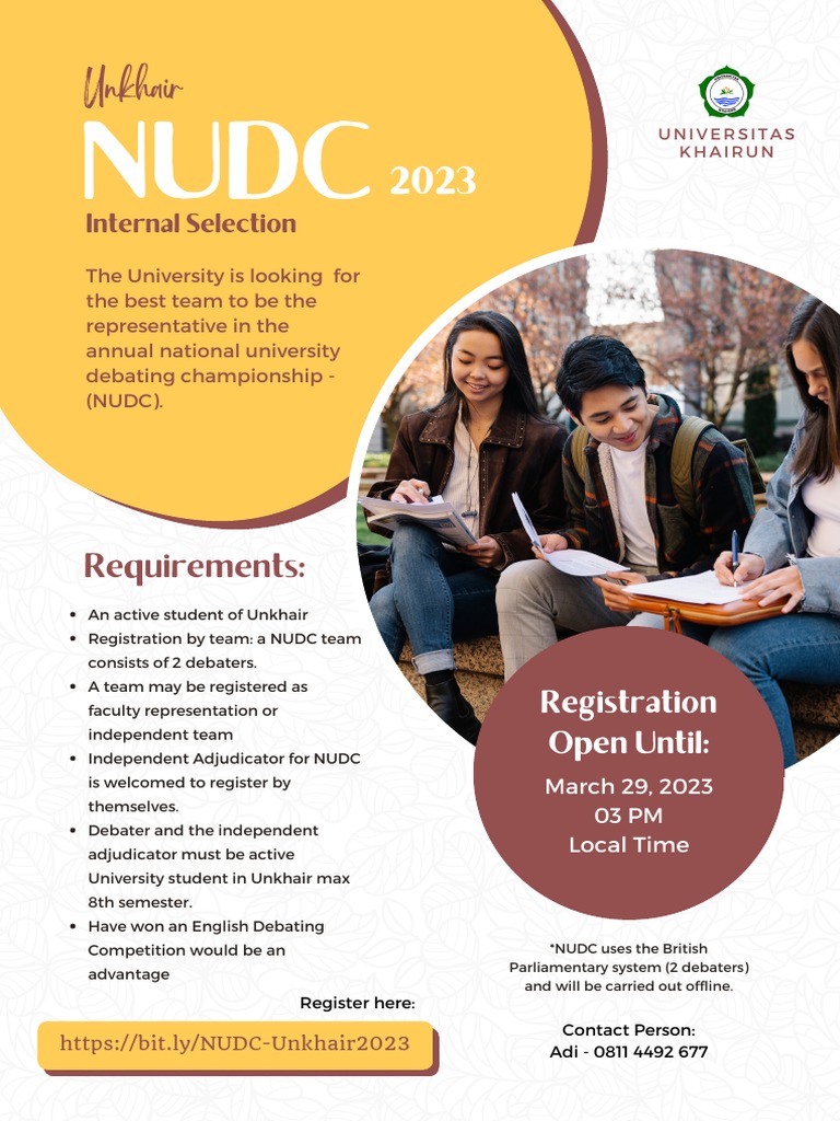 Unkhair NUDC 2023 Team Registration | PDF
