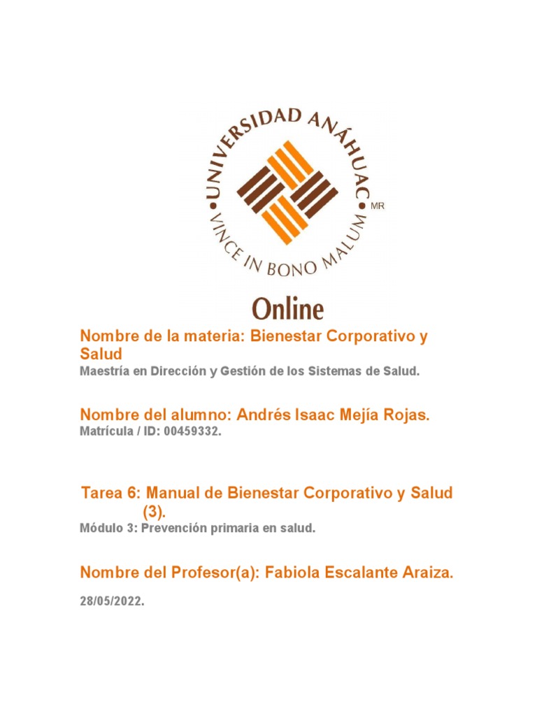 Tarea 6 Modulo 3 | PDF | Valores | Evaluación