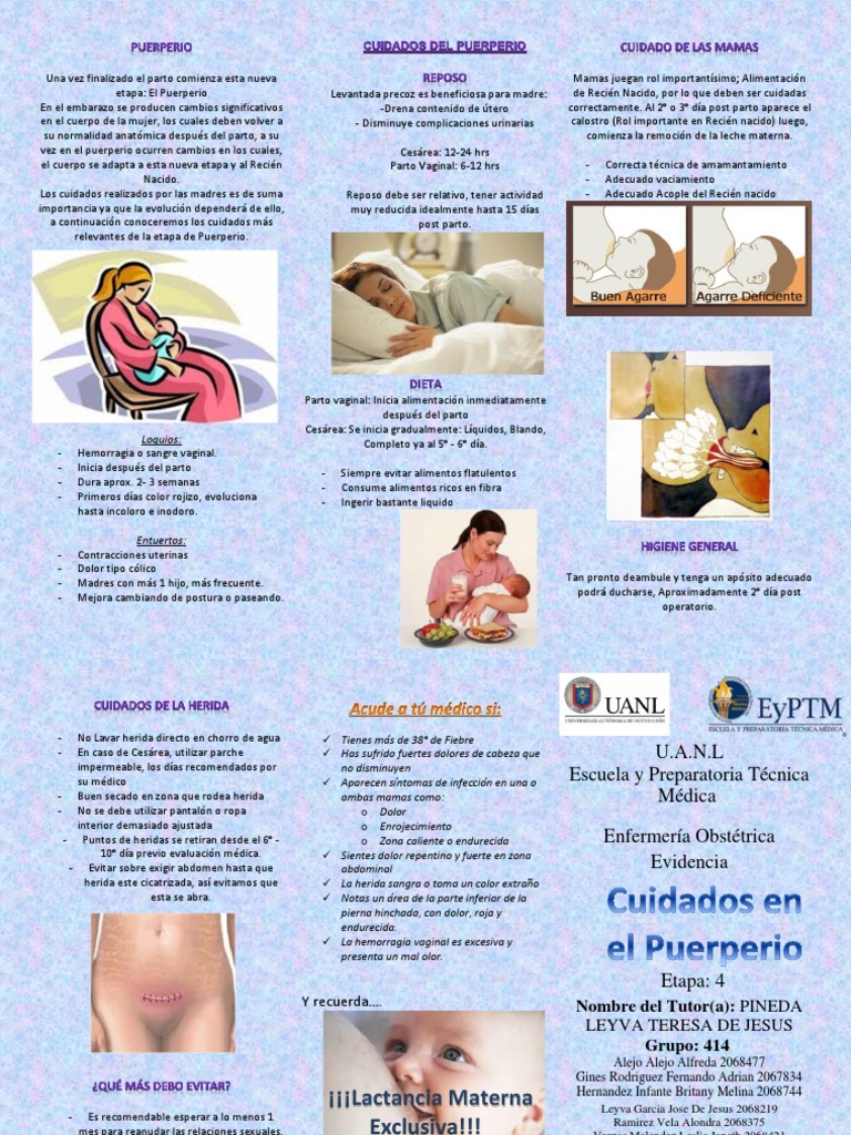 Triptico - Obstreticia - Equipo #8 - Ev4 | PDF | Parto | Periodo posparto