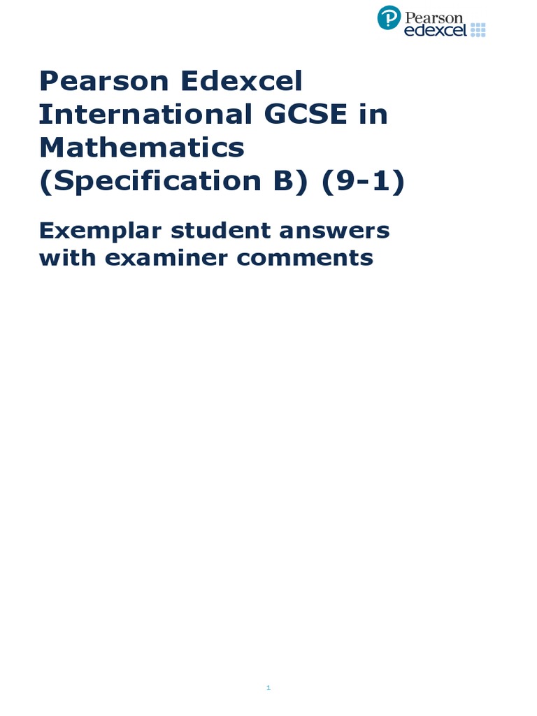 Gcse Maths B Exemplar Booklet PDF | PDF | Circle | Mathematics