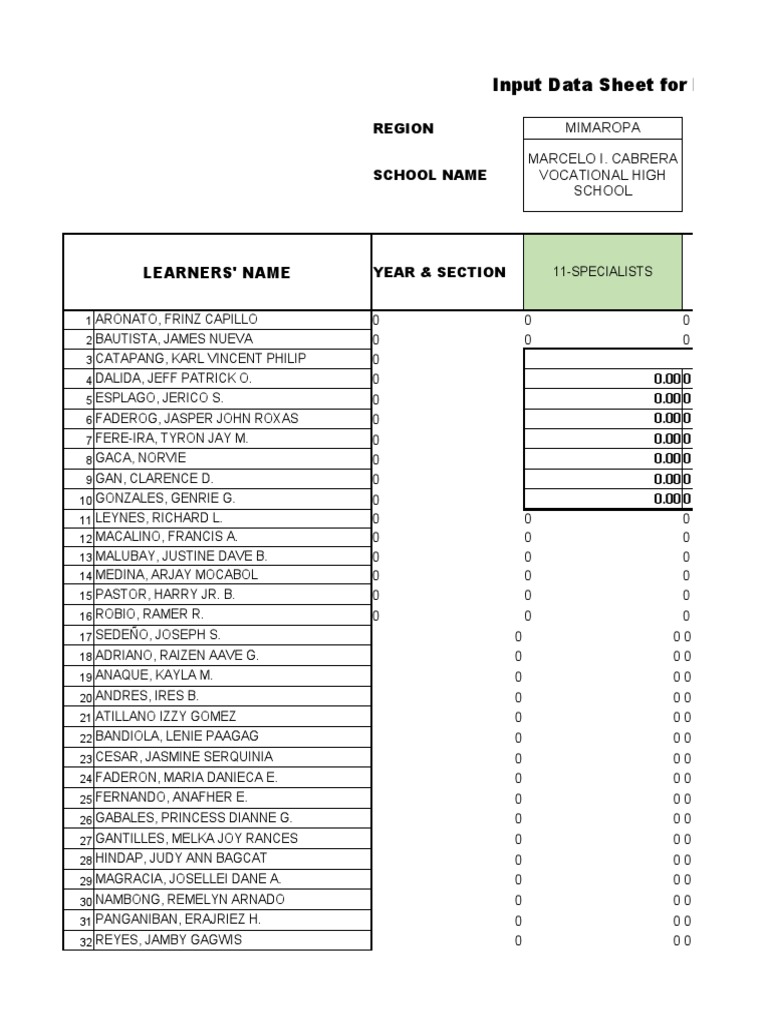 Item Analysis Sample Template | PDF