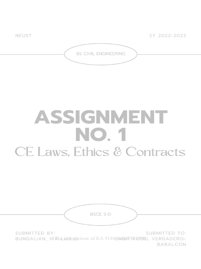 Ce Laws Assignment No. 1 | PDF | Labour Law | Employment
