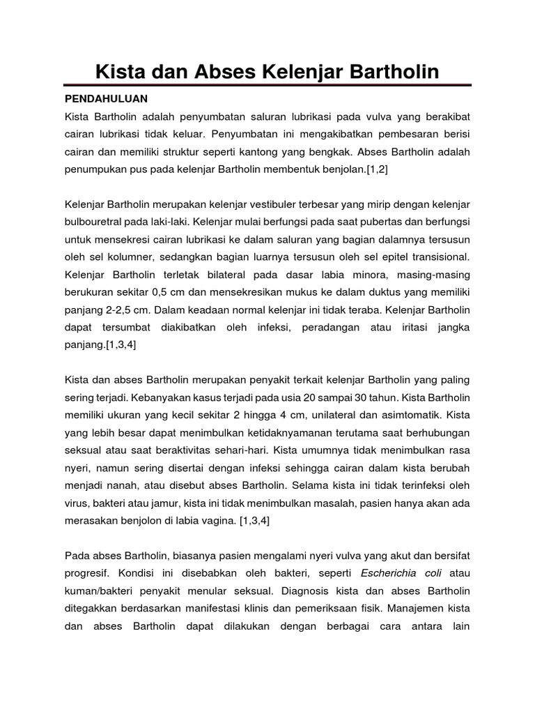 Kista dan Abses Kelenjar Bartholin | PDF | Sains & Matematika
