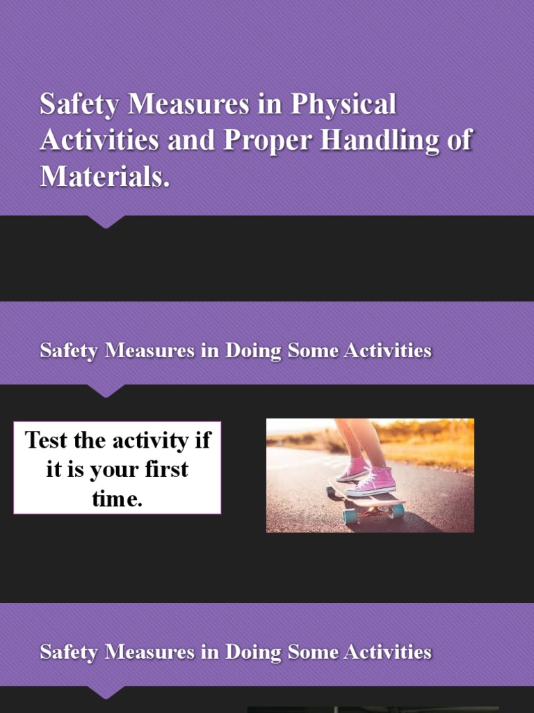 Safety Measures in Physical Activities and Proper Handling | PDF