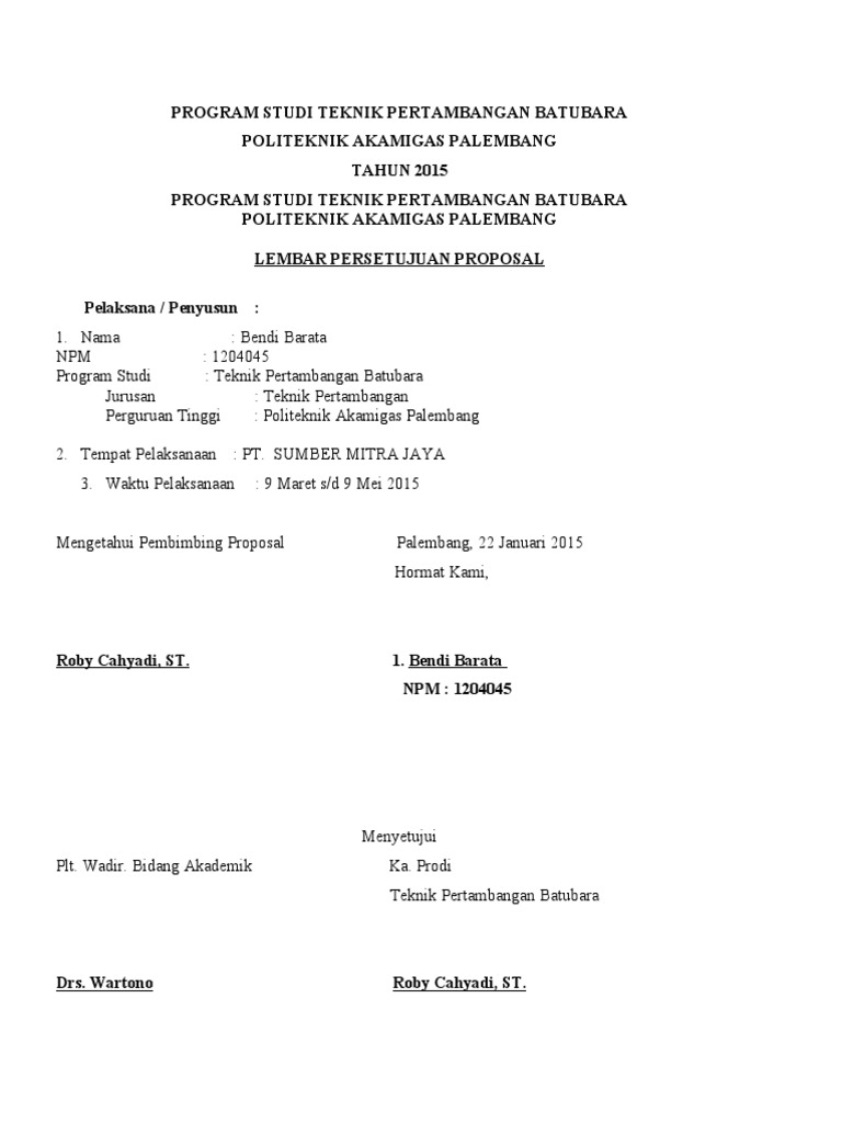 Aisyah Contoh Proposal Tambang | PDF