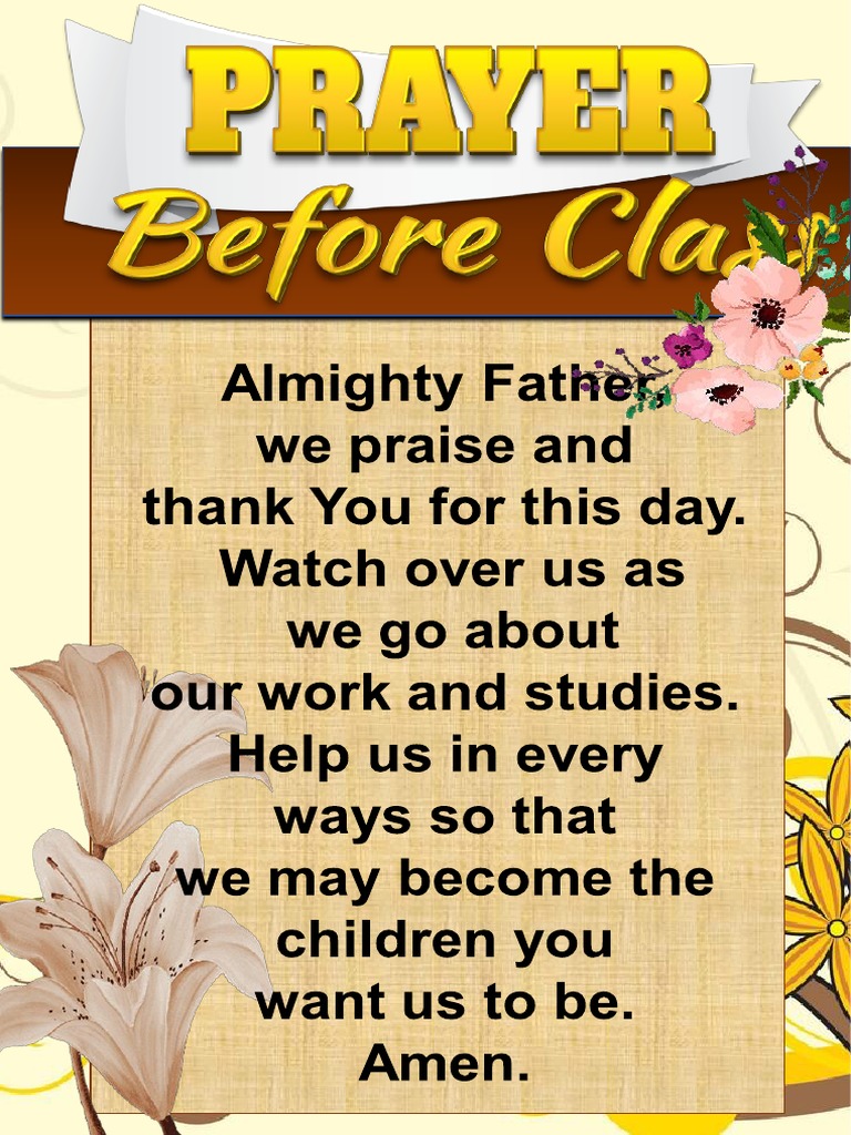 Prayer Before and After Class-Mini PDF | PDF