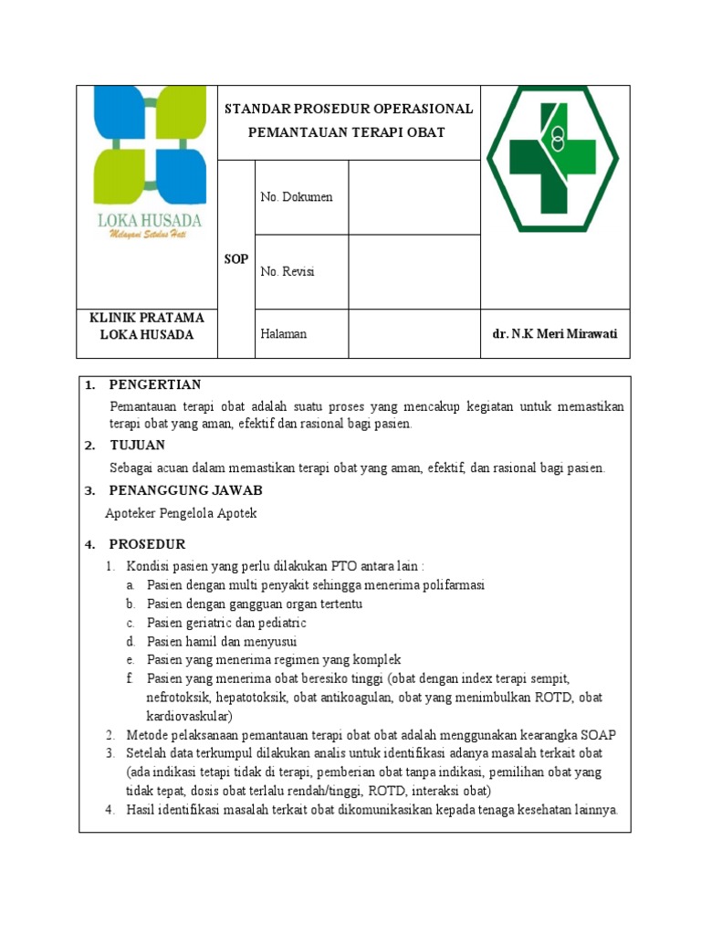 Pemantauan Terapi Obat Aman dan Efektif | PDF