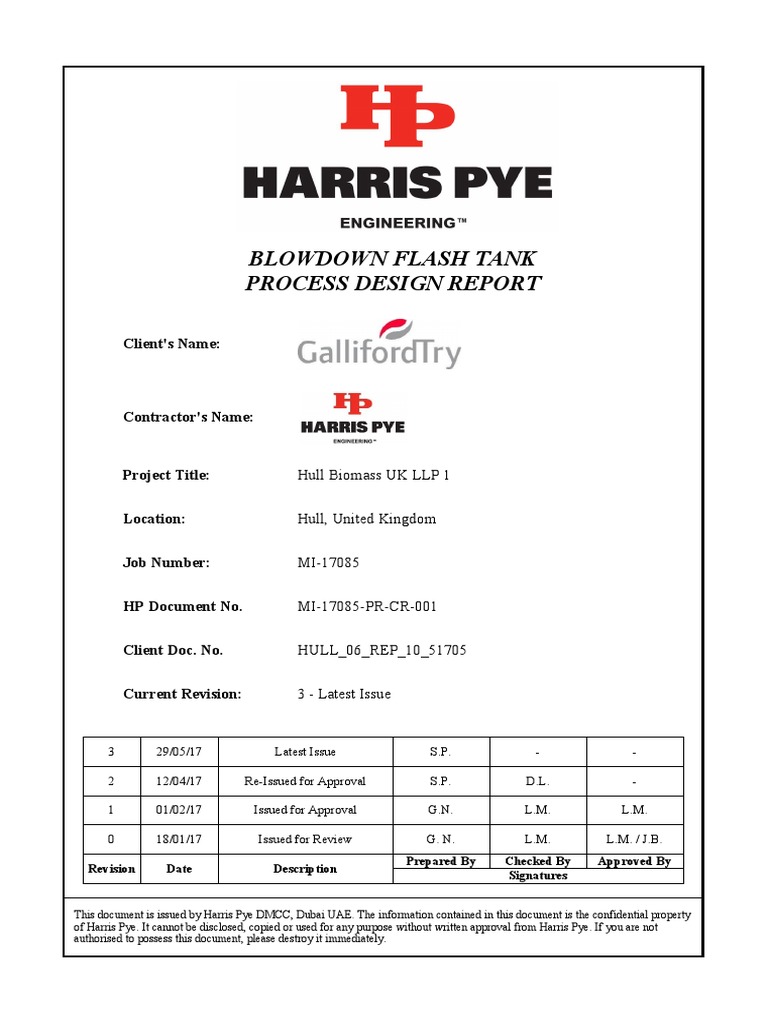 Flash Tank Calculation Report | PDF
