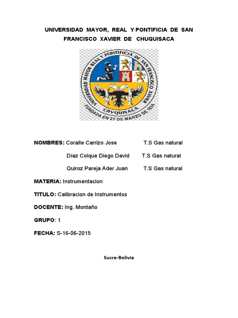 Instru Calibracion | PDF | Calibración | Ciencias fisicas
