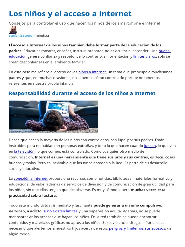 Los niños y el acceso a Internet | PDF | Internet | Comunicación