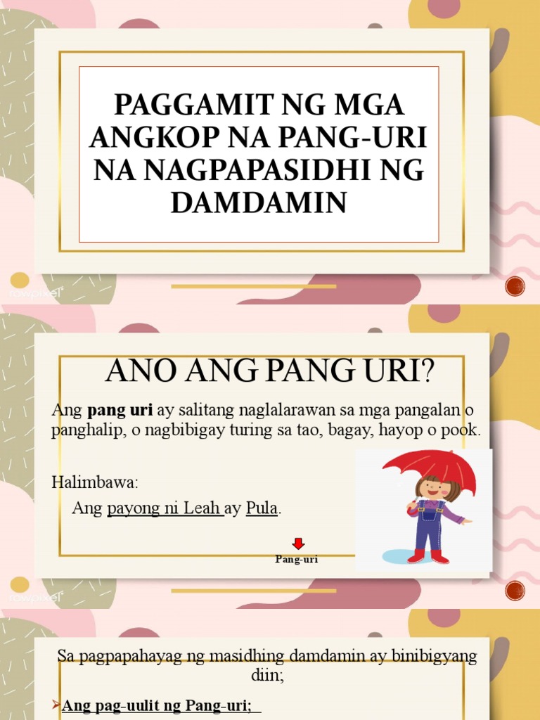 Paggamit NG Mga Angkop Na Pang-Uri Na Nagpapasidhi | PDF