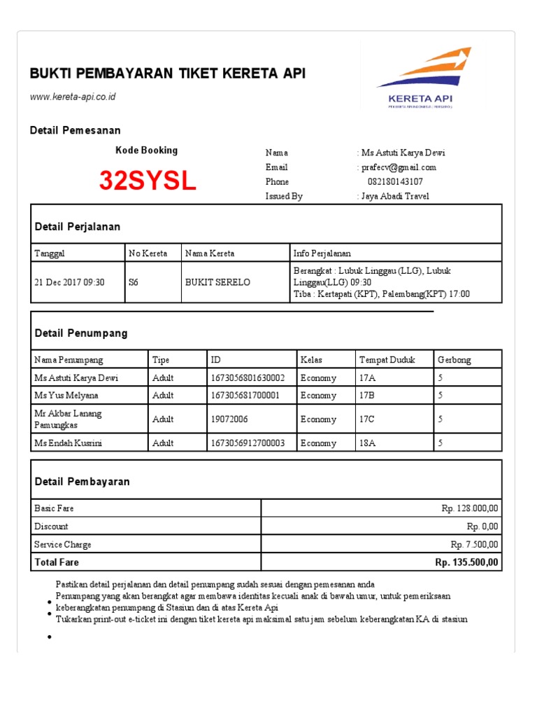 BUKTI_PEMBAYARAN_TIKET_KERETA | PDF
