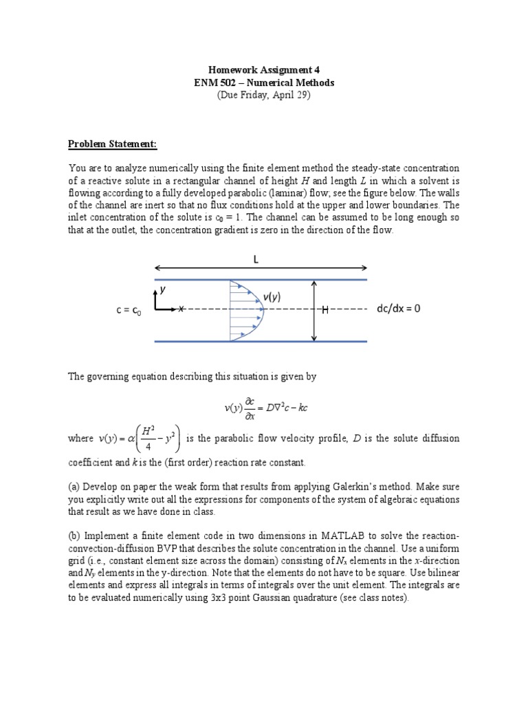 Finite Element Analysis of Steady-State Solute Concentration in a Rectangular Channel with ...