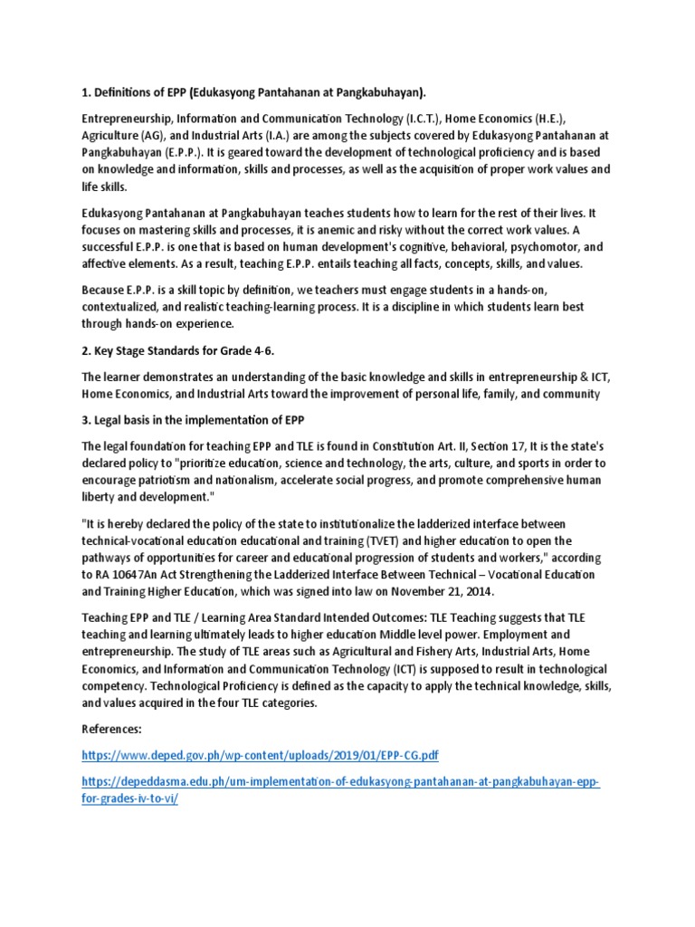 Introductionof EPP | PDF | Learning | Higher Education