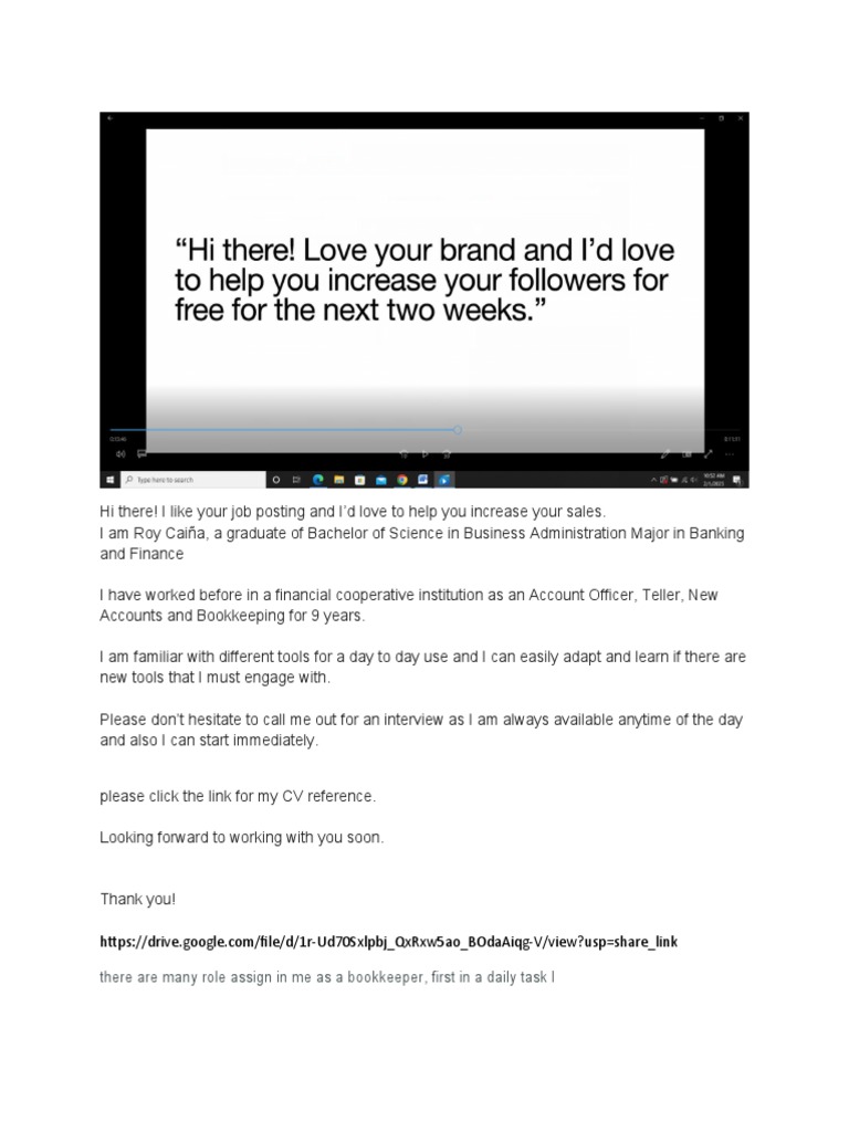 Application for Sales Support Role | PDF