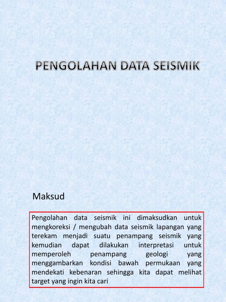 04 - Pengolahan Data Seismik | PDF