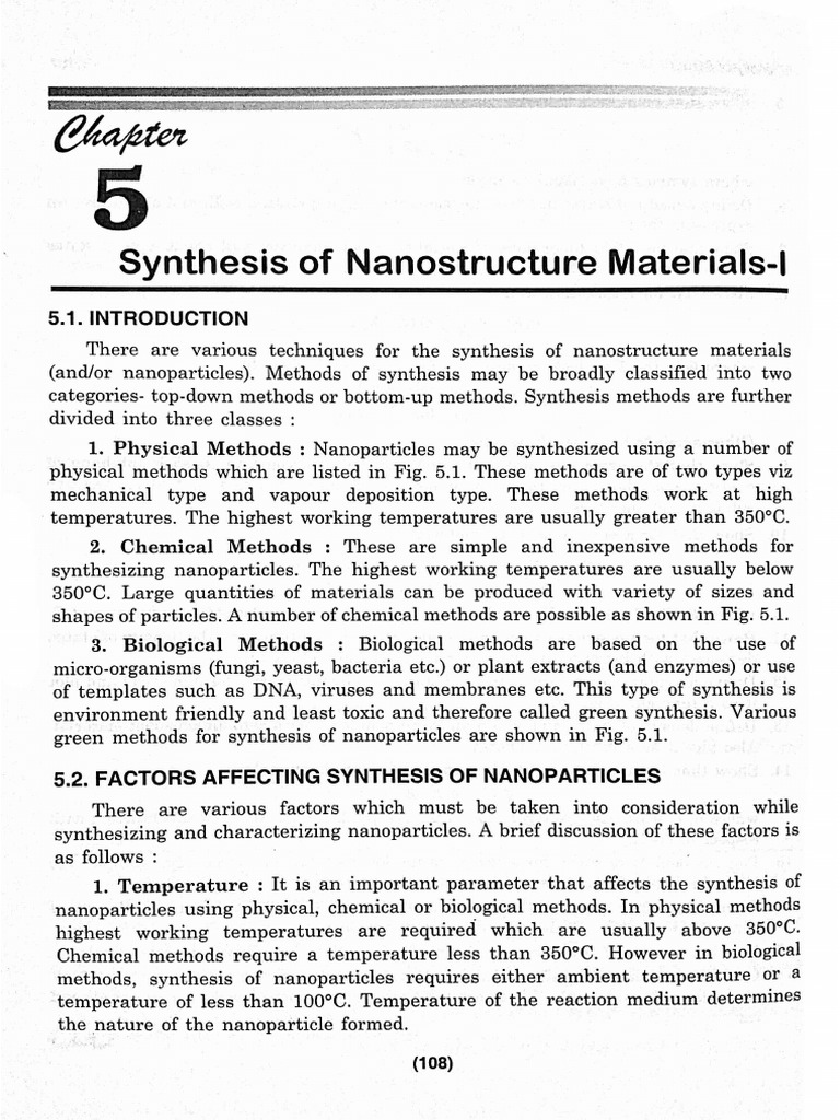 1 Synthesis of Nanostructure Materials - Introduction | PDF