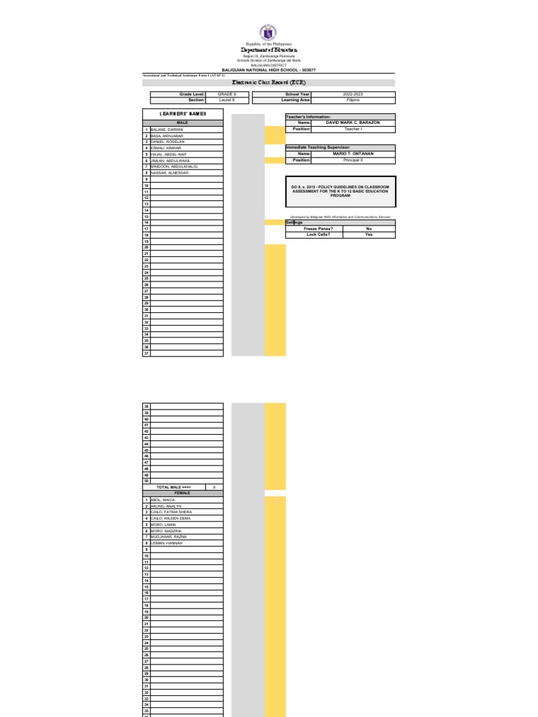 Checked Junior ATAF FIL9.xlsm | PDF