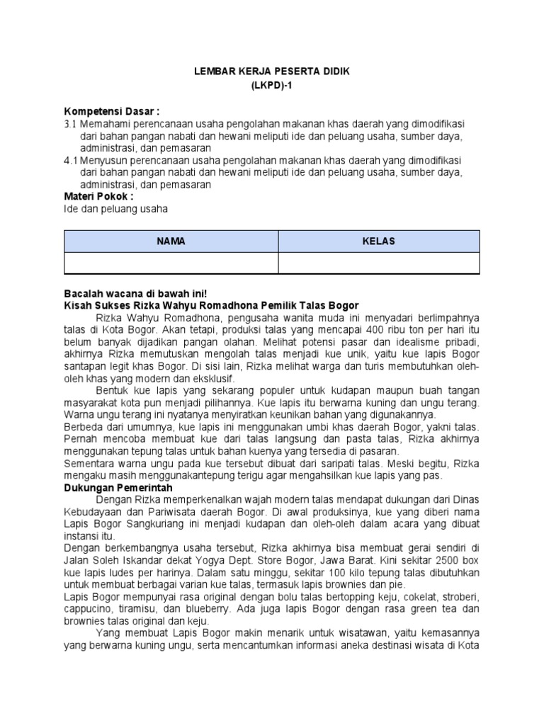LKPD-1 - Ide Dan Peluang | PDF