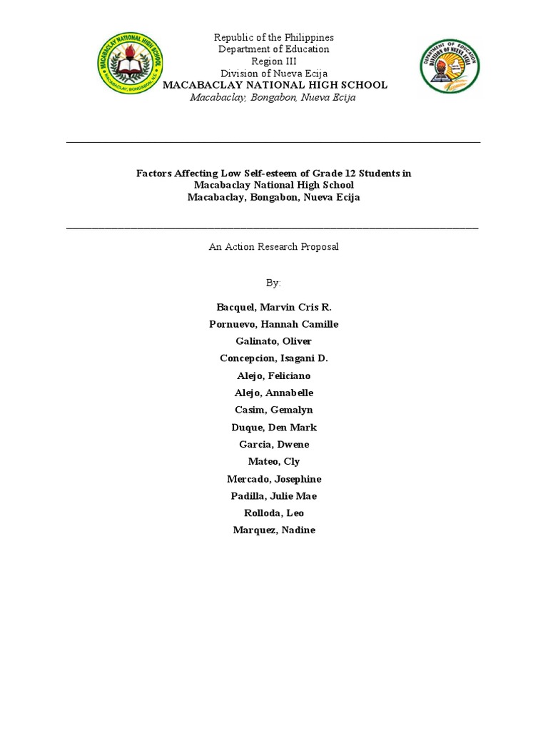 Research Proposal Marvin Cris | PDF | Self Esteem | Survey Methodology