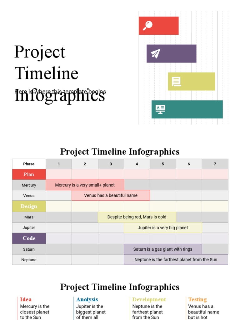 Project Timeline Infographics by Slidesgo | PDF | Planets | Planets In ...