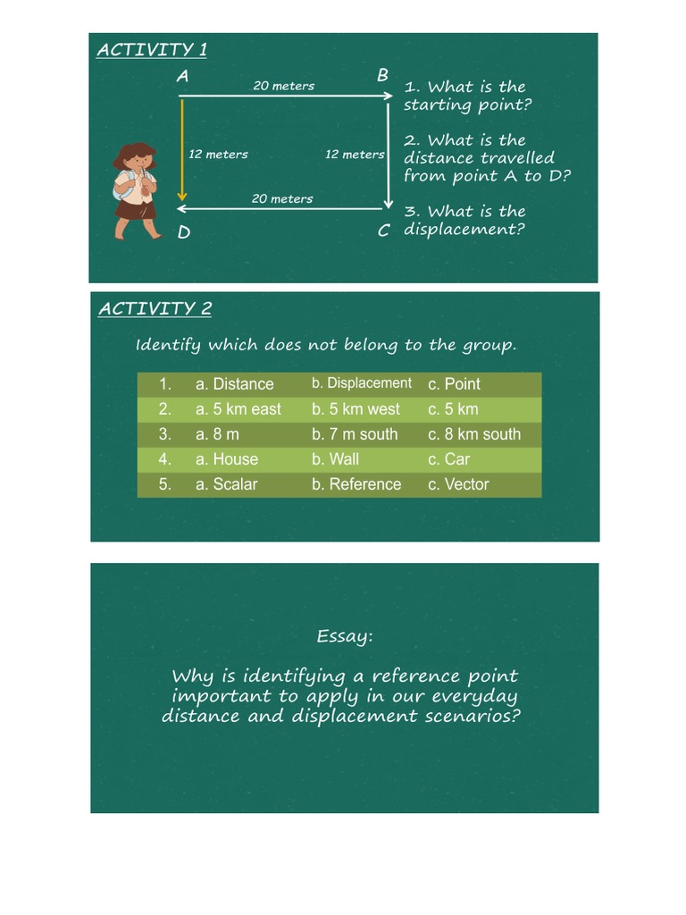 Distance & Displacement (Activity) | PDF