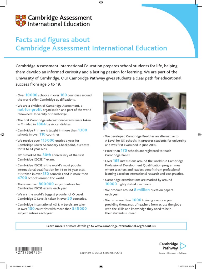 Facts and Figures About Cambridge International Factsheet | PDF | Business