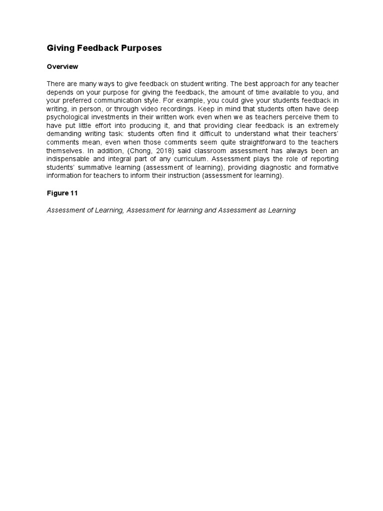 N GIVING FEEDBACK PURPOSES PDF | PDF | Educational Assessment | Human ...