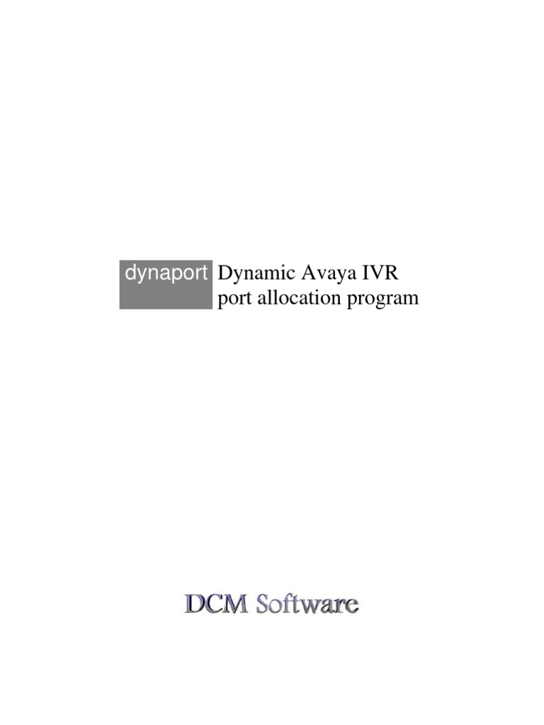 Dynaport | PDF | Interactive Voice Response | String (Computer Science)